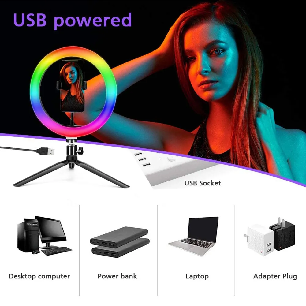 Rgb Ring Light Lamp Ring Round With Remote Control For Smartphone Mobile Led Video Light Ring 